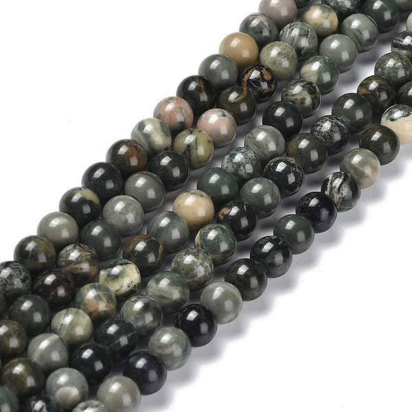 Edelsteen lace stone green 8mm - Kraaltjes van Renate